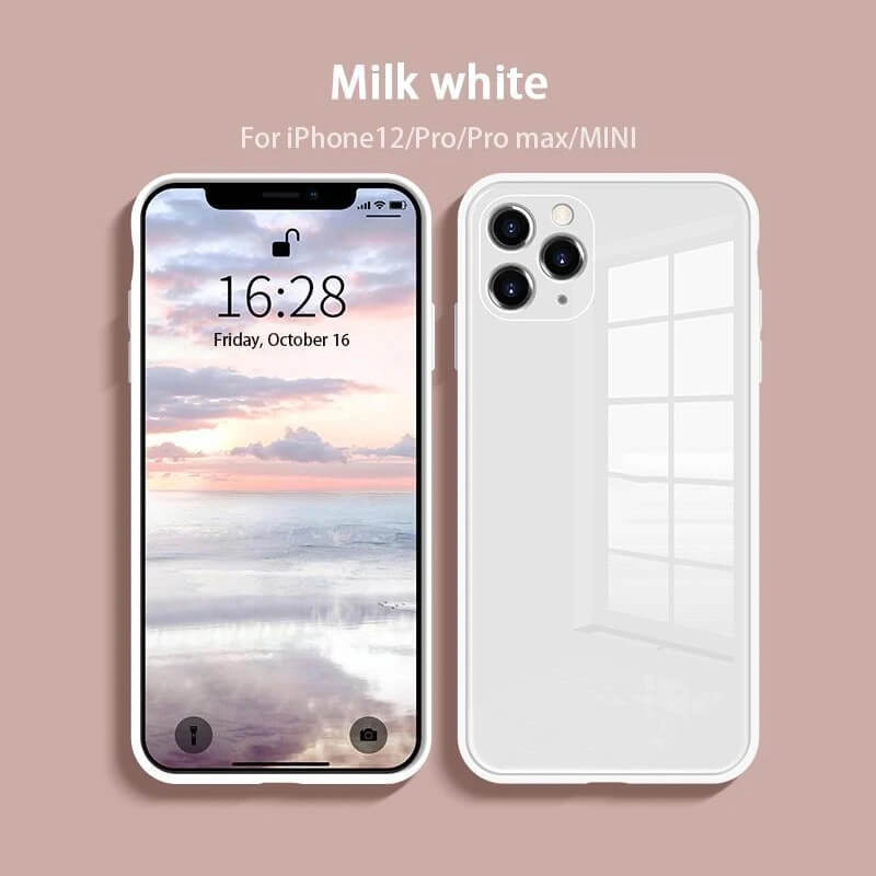 Straight edge tempered glass phone case for iPhone 12 series – Model Salon