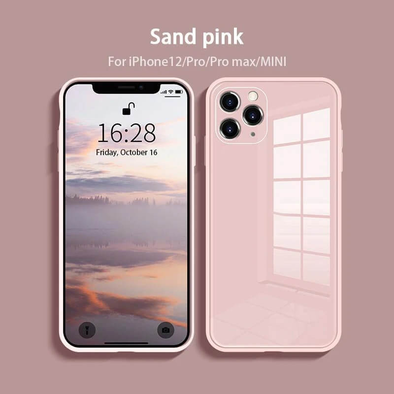 Straight edge tempered glass phone case for iPhone 12 series – Model Salon