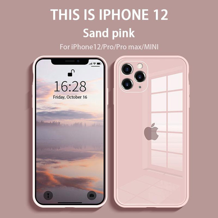Straight edge tempered glass phone case for iPhone 12 series – Model Salon